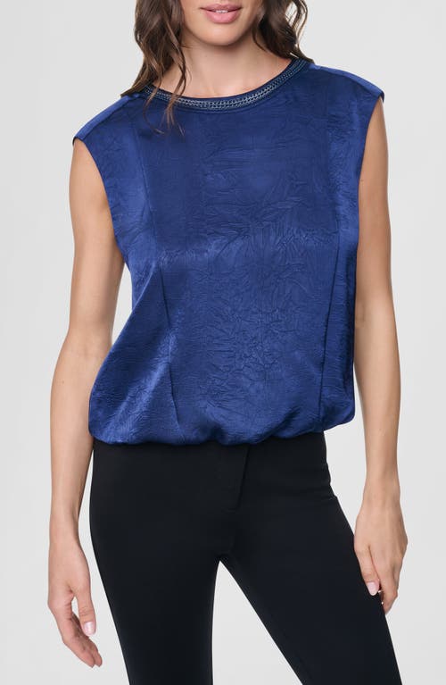 DKNY Chain Detail Sleeveless Crinkle Satin Top